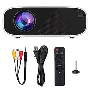 LED Projector, 480P 3D Mini Portable Video Projectors with 1500 Lumens Home Theater Projector Support HDMI, VGA, TF, AV, USB Compatible with TV Stick, PS4, Smartphone, PC, 100V-240V, White.(US)