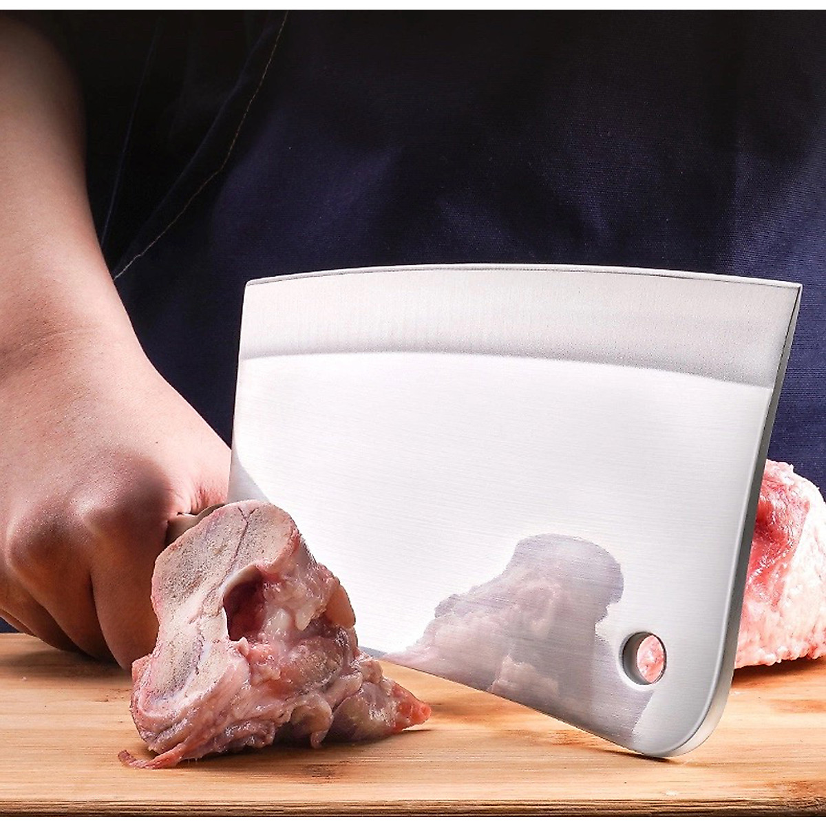 ZENG JIA DAO Meat Cleaver - 7'' Heavy Duty Butcher Knife Meat Chopper Bone Cutting Knife - High Carbon German Stainless Steel - Pearwood Handle for Home Kitchen and Restaurant 2023 Gifts