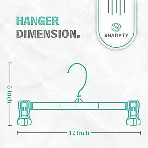 Sharpty Pant & Skirt Hangers - Closet Hangers for Shorts, Shirts, Jeans, Dresses, Slacks, Coats, Clothes, Clothing, Garments & More - Durable, Space Saving & Non-Slip, White - 25 Pack