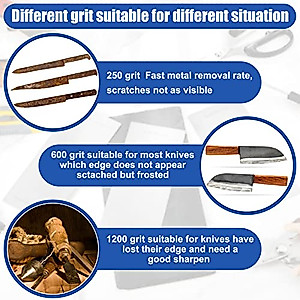 3 Pieces Diamond Sharpening Stone Diamond Knife Sharpener Plate Honing Whetstone for Kitchen Sharpening Dull, Blunt or Tired Edges (250/600/ 1200 Grit)