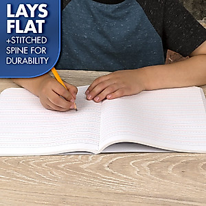 Mead Primary Composition Notebook, Wide Ruled Comp Book, Lined Paper, Grades K-2 Writing Workbook, Dotted Notebook Perfect for Home School Supplies, 100 Sheets, Blue Marble (09902)