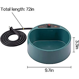 MEWTOGO Heated Bird Bath, 68 Oz Bird Baths for Outdoors 100W Deep Birdbath Heater Bird Water Feeder for Winter Garden Deck Yard Animals Wild Bird Pet Dogs Drink Water