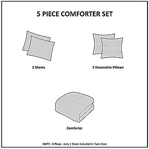 Intelligent Design Comforter Set Vibrant Floral Design, Teen Bedding for Girls Bedroom, Mathcing Sham, Decorative Pillow, Full/Queen, Olivia, Blue