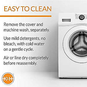 K&H PET PRODUCTS Air Sofa Inflatable Dog Bed, Lightweight Air Mattress Pet Bed, Indoor/Outdoor Bed for Seniors, Camping, Travel and More, Gray/Geo Flower Medium 27 X 36 Inches