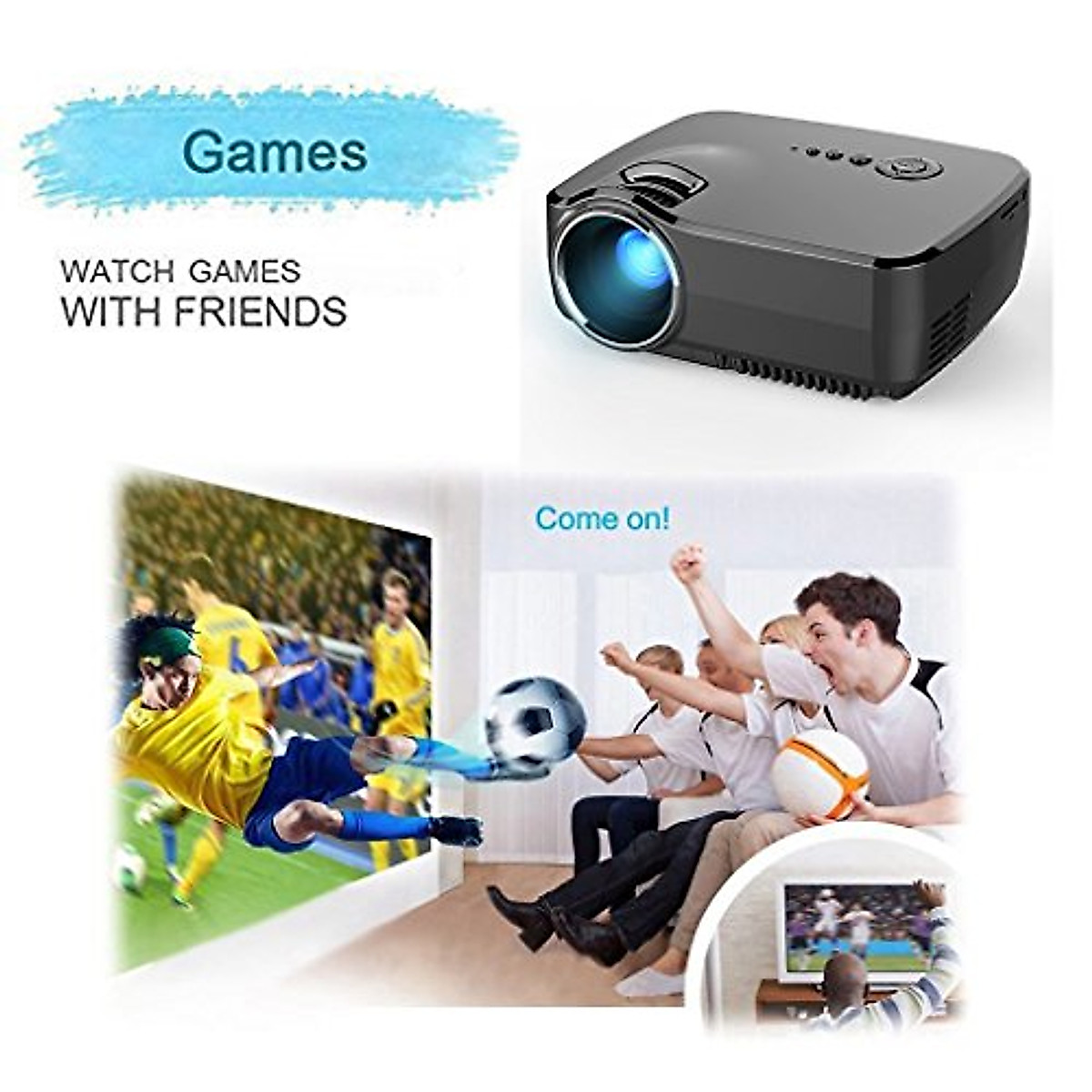 V2 LED LCD (WVGA) Mini Video Projector - International Version (No Warranty) - DIY Series - Black (FP8048V2-IV5)