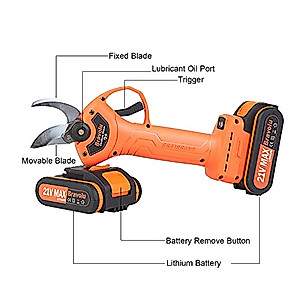 Electric Pruning Shears, Bravolu Professional Power Secateurs Battery Powered, 2 x 2Ah Batteries, Cordless Electric Pruning Shears Equipped With a Brushless Motor-30mm [1.2 Inch] Cutting Diameter