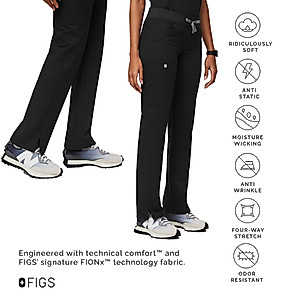 FIGS Kade Cargo Scrub Pants for Women - Black, M