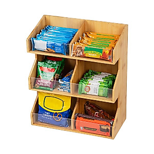 Mind Reader Coffee Pod Condiment Station, Countertop Organizer, Kitchen, Rayon from Bamboo, 13" L x 6.25" W x 15.25" H, Brown