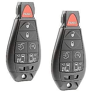 KeylessOption Keyless Entry Remote Control Car Key Fob Starter Alarm for Caravan Town Country (Pack of 2)