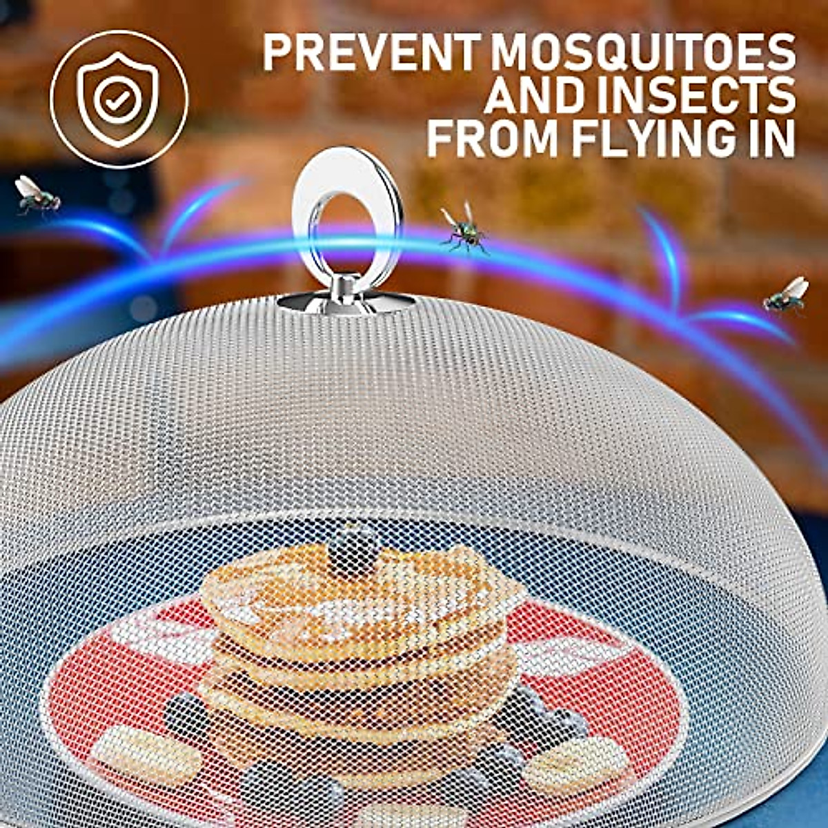 Food Tents 1pc Mesh Food Cover, Stainless Steel Food Tent, Large Screen Food Cover Tent, Metal Mesh Food Cover for Indoor Outdoor Picnic Caming (15.7inch/ 40cm) Picnic Accessories