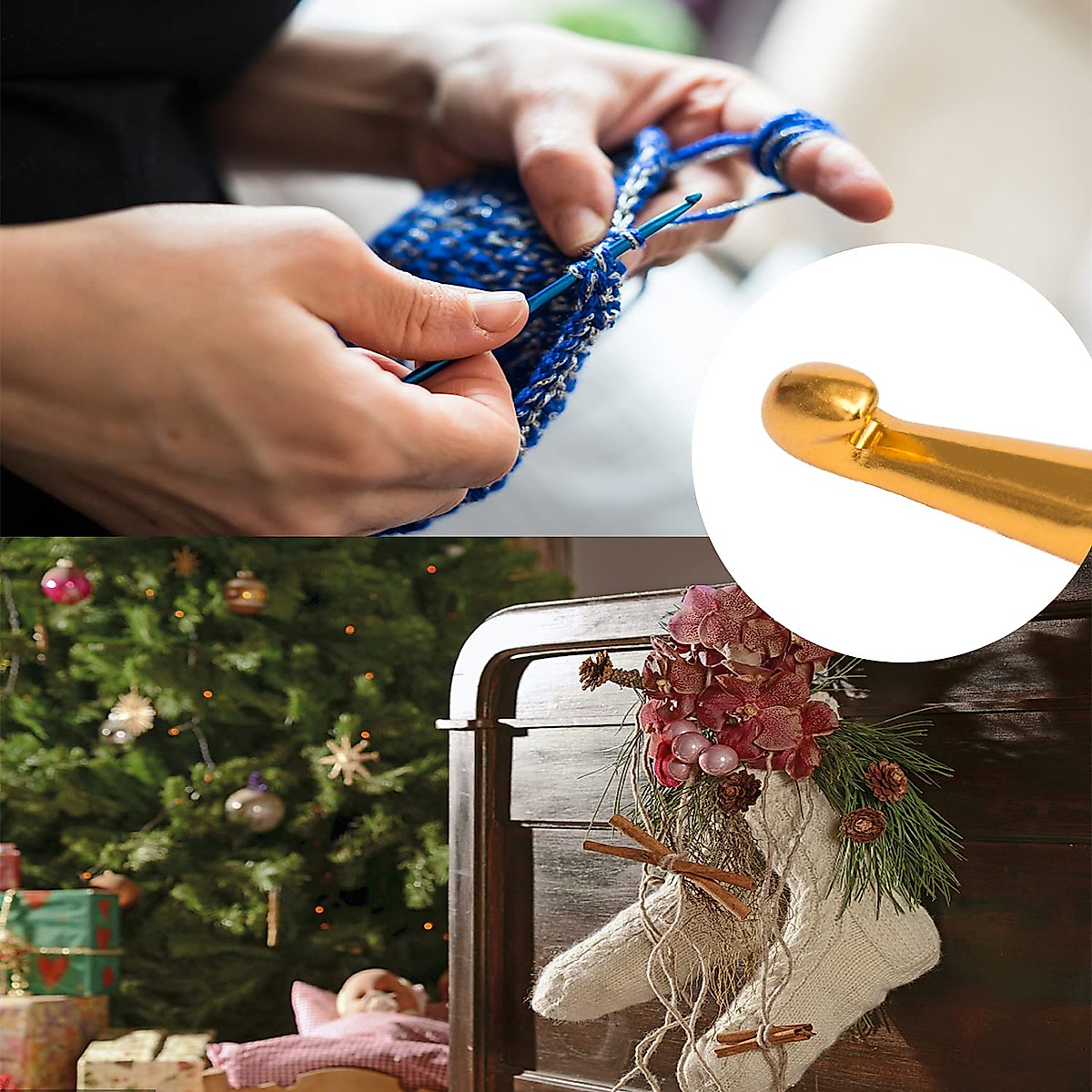 22Pcs Crochet Hooks Set, BetyBedy Aluminum Handle Knitting Needles, Multicolor Crochet Needles for Yarn Craft, 0.6~6.5mm