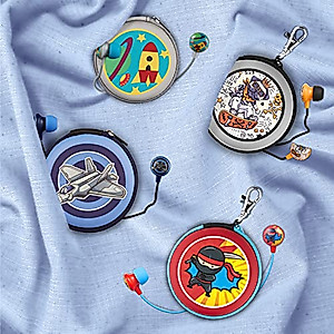 Volkano Bulldog Kids Child Sized for Boys with Carry Case and Keyring - 3.5MM Stereo Jack - Wired Earbuds with Safe Volume 85dB - Earbuds for Kids for School for Online Learning/Tablet - Grey/Black