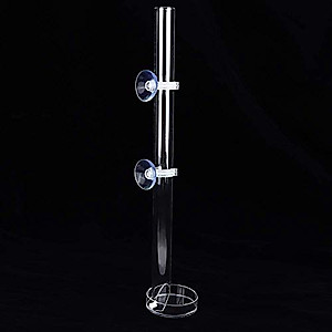 Acrylic Shrimp Feeder Tube, Ornamental Aquarium Feeding Tube Fish Food Container Set with Sucker Hook Fish Tank Aessories(40cm)