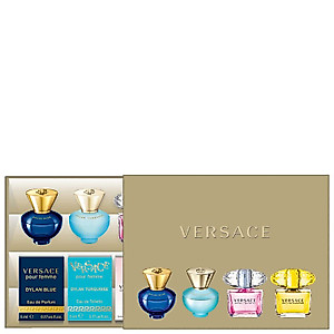 Versace Gifts & Sets Womens Mini Set (Pour Femme Dylan Blue 0.17 oz EDP, Pour Femme Dylan Turguoise EDT, Bright crystal EDT yellow diamond EDT)