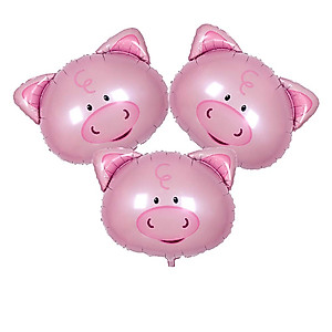 Soochat Pig Balloon Pink Pig Head Balloons Aluminium Film Balloon for Birthday Wedding Party Decorations 10 Pcs