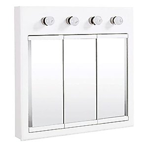 Design House 532382-WHT Concord Lighted Medicine Cabinet, 4, White