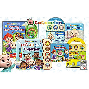 CoComelon Wheels on the Bus 3-Button Sound Board Book for Babies and Toddlers, Ages 1-4