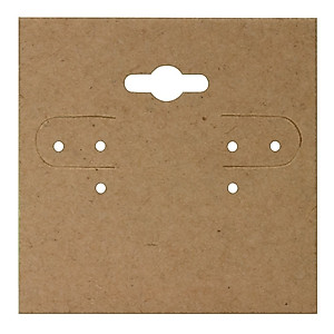 Brown Kraft Jewelry Earring Display Holder Cards 2" x 2" - Pack of 100