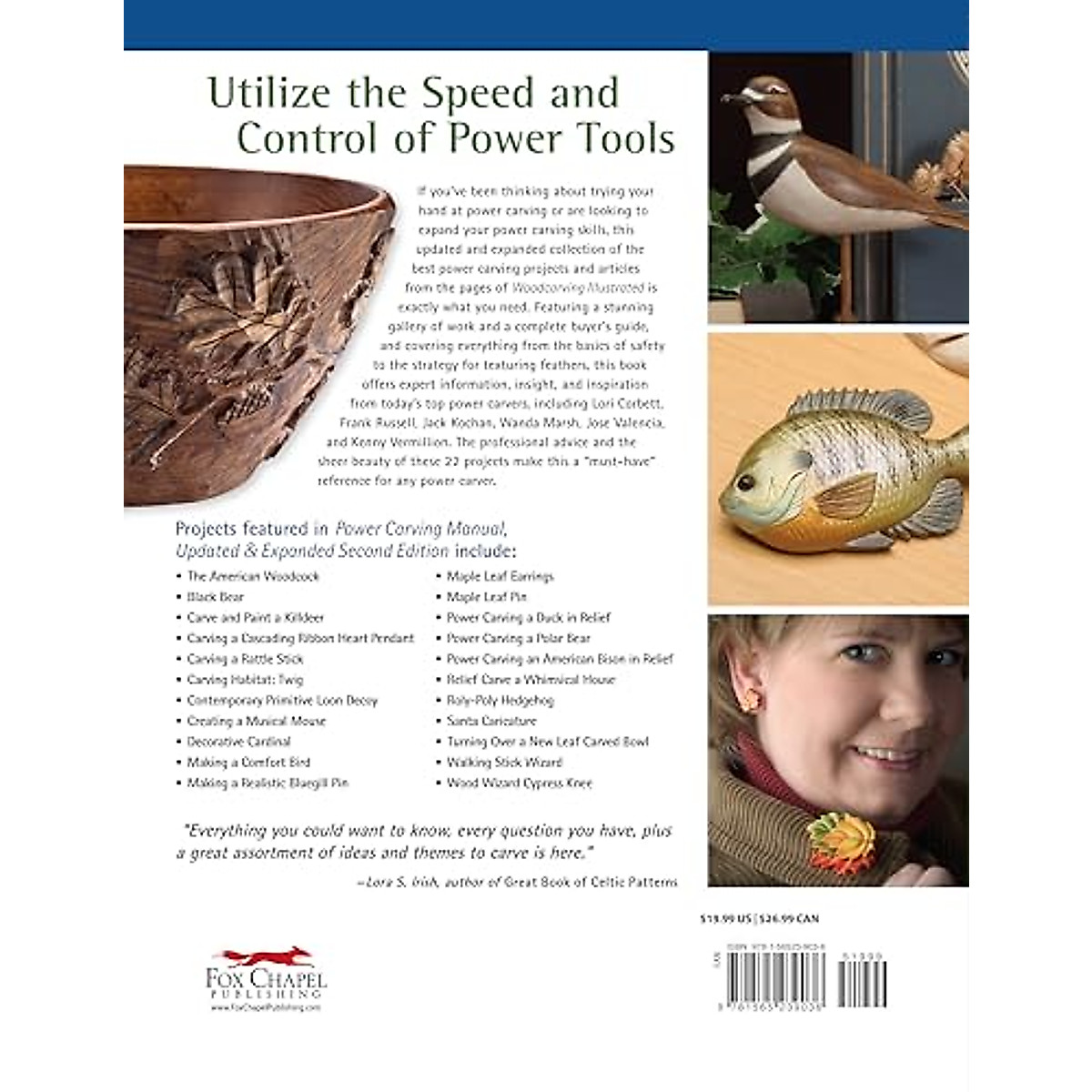 Power Carving Manual, Second Edition: Tools, Techniques, and 22 All-Time Favorite Projects (Fox Chapel Publishing) Step-by-Step Projects and Photos, Buyer's Guide, Expert Information, and Inspiration