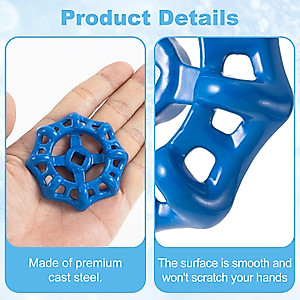 Pndeyo 2pcs Outdoor Faucet Handle Hose Bib Handle, 7x7mm Square Stem Hole Water Spigot Handle, Round Wheel Outside Water Valve Faucet Handle Replacement Parts- Blue