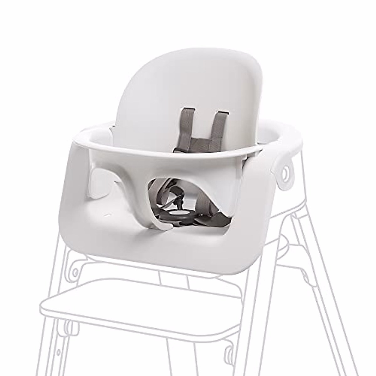 Stokke Steps Baby Set, White - Transform Stokke Steps Into Comfortable High Chair - Suitable for Baby from 6 Months - Includes 5-Point Safety Harness - Tool Free, Adjustable & Ergonomic