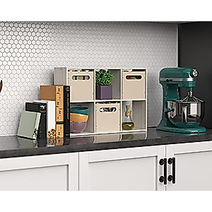 ClosetMaid 5430 Mini 6-Cube Desktop or Wall Mount Organizer, Bleached Walnut