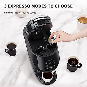 Vimukun Coffee Maker for Gronds Coffee, Coffee and Espresso Machine Combo, 19 Bar Pressure Pump, Removable Water Tank