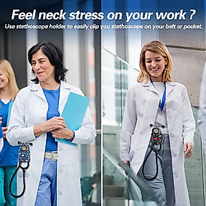 ABAMERICA Stethoscope Holder Clip Stethoscope Holders Stethoscope Clip On Waist Belt No More Neck Carrying, Loss, Misplacement