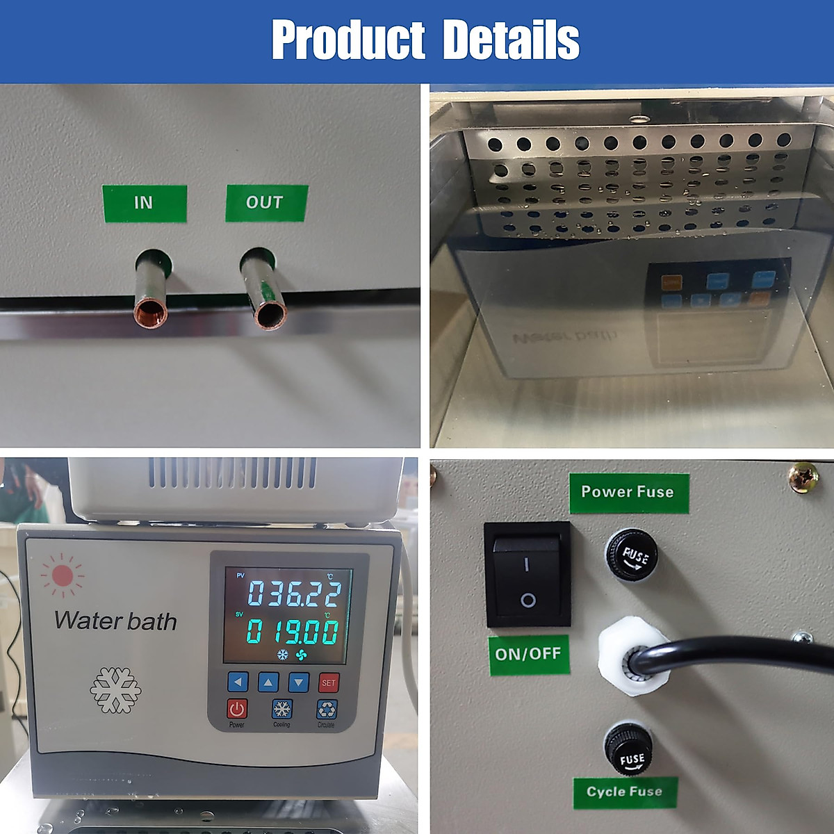 TECHTONGDA Laboratory Chiller Circulator 6L Chiller -30℃-100℃ Refrigerated Circulating Water Liquid Bath Cooling Circulator Pump Chiller Low Temperature Cooling Liquid Circulator with Transformer