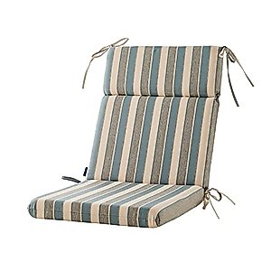 BLISSWALK Outdoor Chair Cushion Bottom and Back，one Piece high Back Adirondack Chair Cushion, Patio Cushions for Bifold Lawn Chair 45.5" x 21", 1 Count,Stripe