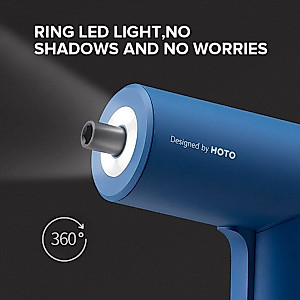 HOTO Cordless Screwdriver Set with Storage Bag, 3.6V Electric Screwdriver Rechargeable USB-C, 5 N.m Torque, 2000mAh Battery, LED Light & 10 Pcs Bits for Furniture/Electrical Repairs, Dazzling Red