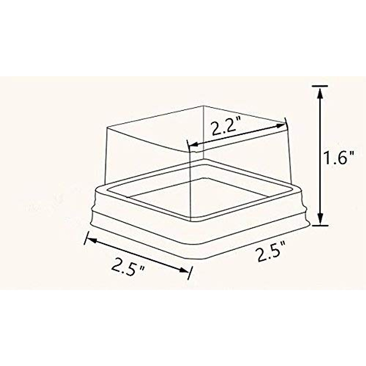 50 Pack Gold bottom Clear cover plastic mini cake box - muffin box - moon cake box - mung bean cake snow Mei Niang box（bottom 2 1/4 Inch X high 1-1/2 Inch）