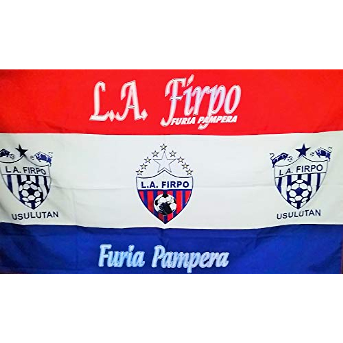 REAS Bandera de Firpo - El Salvador medidas - 1.45 MTS de Largo y 0.81 MTS de Alto; Bandera de Tu equipo de Futbol favorito del Pais Donde Tu Naciste - Tu Equipo Pampero - Usulutan