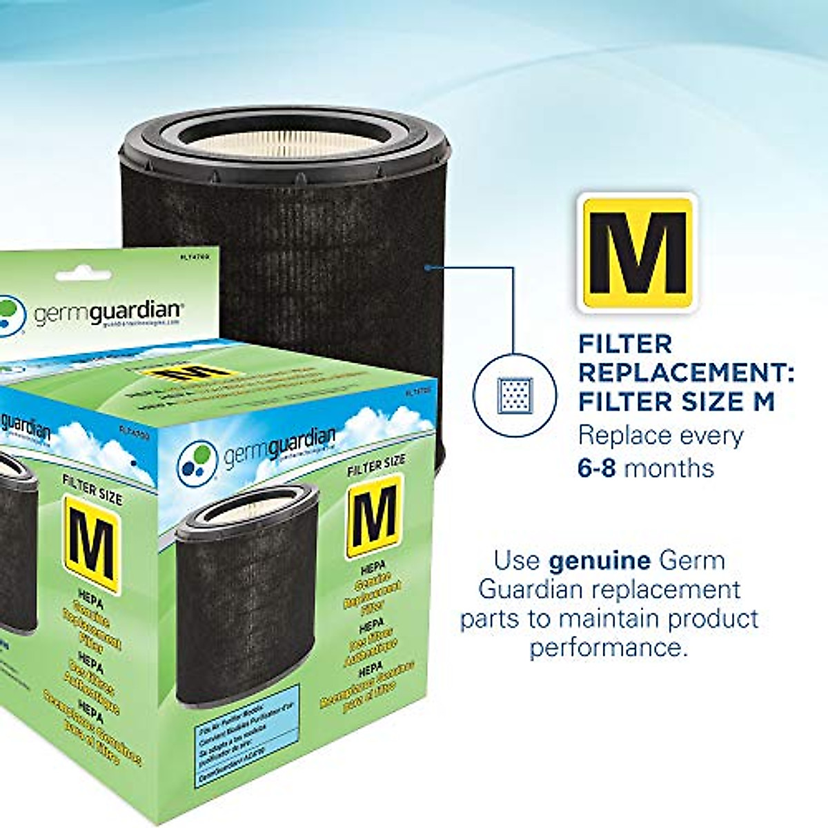 Germ Guardian True HEPA Filter Air Purifier for Home, Office, Bedrooms, Filters Allergies, Pollen, Smoke, Dust, Pet Dander, UV-C Sanitizer Eliminates Germs, Mold, Odors, Quiet 4-in-1 AC4700BDLX