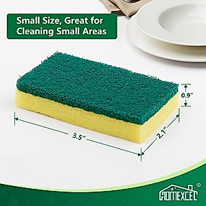 HOMEXCEL 24 Count Heavy Duty Scrub Sponges Kitchen,Small Dish Sponges for Kitchen,Flexible Household Cleaning,3.5"X2.1"X0.9"