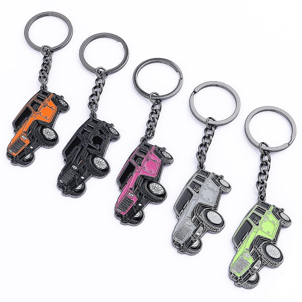 NHHC Key Chains for Car Keys,3D Creative Car Key Holder Compatible with Jeep Wrangler,Universal Car Key Chain with Key Ring (Pink)
