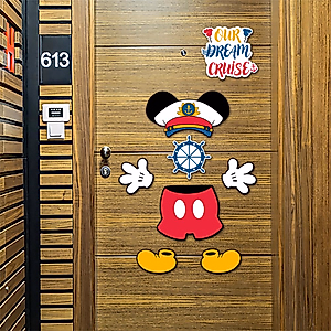 10 Pcs Cruise Door Magnet, Captain Mouse Cruise Door Decorations,Funny Mouse Ears Magnet for DCL Cruise& All Major Cruise