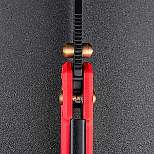 Real Steel Perix Crossbar Lock Camping Knife 3.5'' Nitro-V Drop Point Blade, G10 Handle (Black PVD/Red G10 Handle)