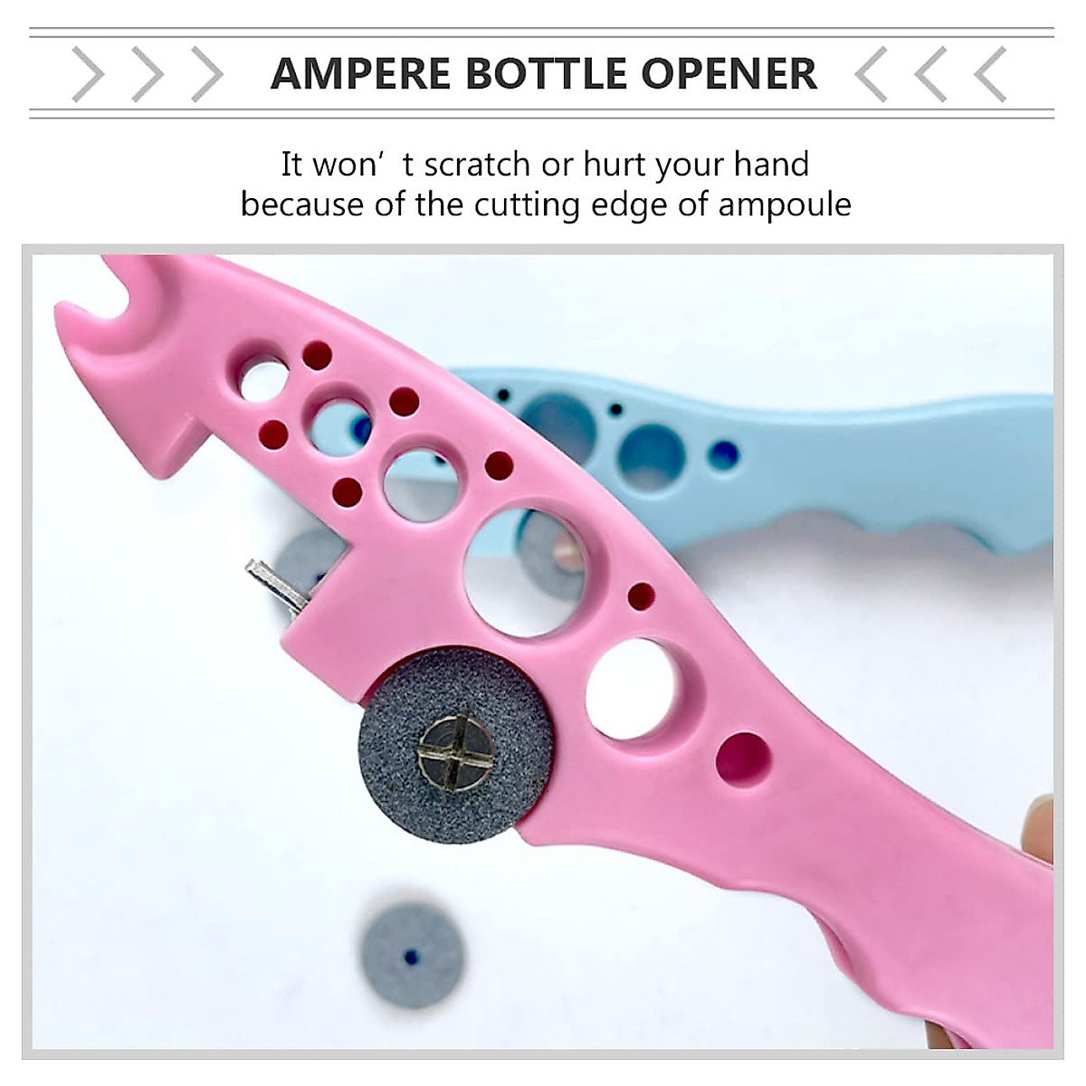 9 pcs Ampoule Opener, Glass Bottle Opener Glass ampoule Cutter Portable Multifunctional Vial Cap Remover with Grinding Wheel Ampoule Cutting Device for Home Use