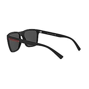 A|X ARMANI EXCHANGE Men's AX4080S Square Sunglasses, Matte Black/Light Grey Mirrored/Black, 57 mm