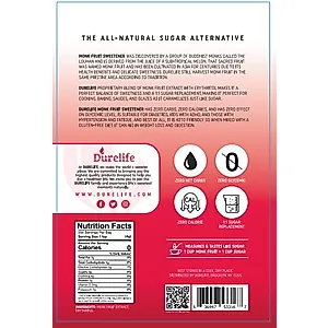 Durelife Monk Fruit Sweetener, Classic - White Sugar Substitute, Keto Diet Friendly, 1:1 Sugar Replacement, Zero Calorie, White Sugar Substitute - 5 lb (Packaging May Vary)
