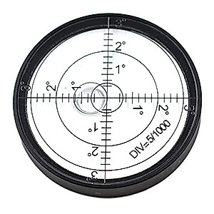 Chiloskit Aluminium Precision Spirit Bullseye Round Bubble Level Tool Rv Campers Leveling Circular Bubble Inclinometers for Surveying Instruments and Tribrachs, Ø2.4",Accuracy 15'/2