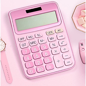 MJWDP 12Digit Desk Calculator Large Buttons Financial Business Accounting Tool Battery and Solar Power School Office Small Supplies
