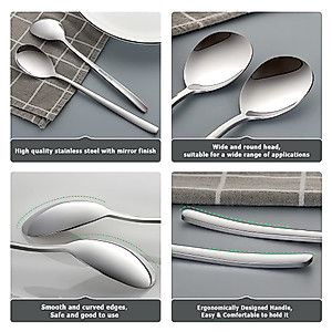 AYFDISHS Korean Spoon,6 Pieces Soup Spoons Stainless Steel,Korean Spoons with Long Handles,8 Inch Asian Soup Spoon Dinner Spoon Table Spoon Flatware Set