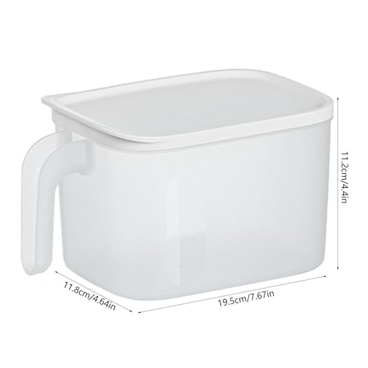 Fridge Lid Box - Clear Fridge Organizer Bin, Stackable Freezer Storage Container | Ice Bin Freezer Food Organizer with Lid and Handle, Frosted Transparent Bins Refrigerator Organizer Bin for Fruits