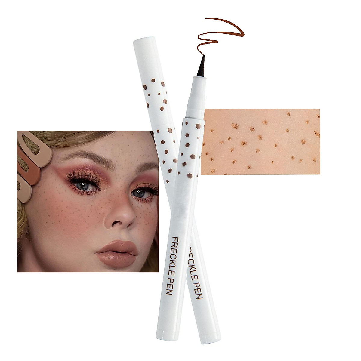 Rosarden Freckle Pen, Freckle Makeup Pen for Face, Waterproof Long Lasting Quick Dry Faux Freckle Pen, Soft Artificial Freckles Makeup Face Decoration, Create Natural Sunkissed Skin (Natural Coffee)