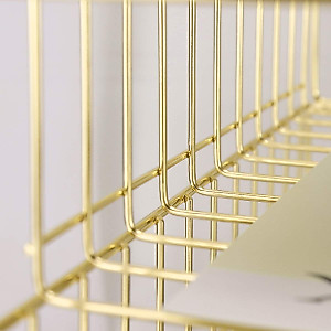 LEORISO 4-Tier Stackable Letter Tray, Gold Desk Organizer, Metal File Organizer Tray, Paper Holder Rack, Desk Accessories for School Home Office Supplies