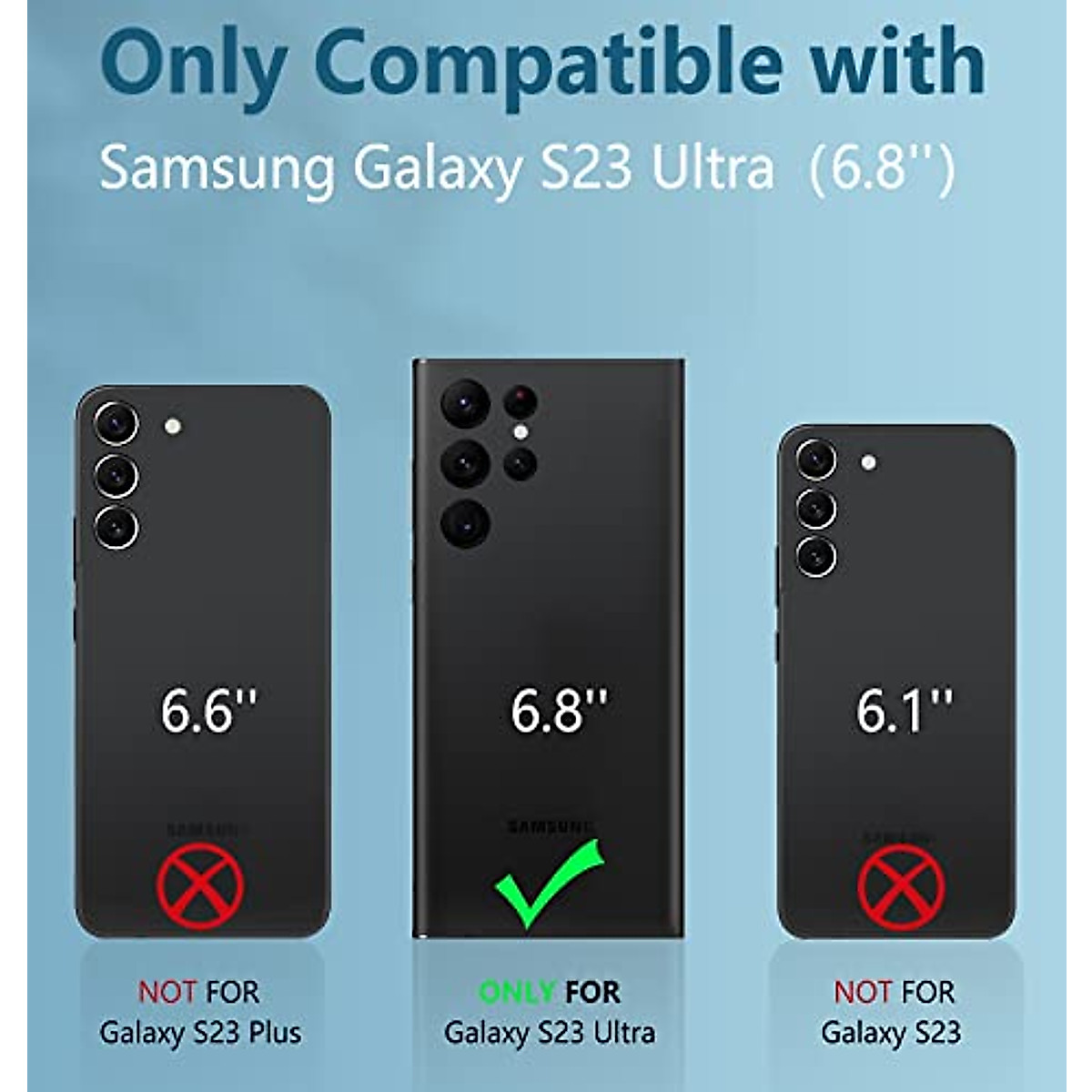 FNTCASE for Samsung Galaxy S23-Ultra Case: Military Grade Drop Proof Protection Mobile Cover with Kickstand | Matte Textured Rugged Shockproof TPU | Protective Sturdy Phone Case - Blue