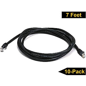iMBAPrice 3' Cat5e Network Ethernet Patch Cable, 10 Pack, Black (IMBA-CAT5-03BK-10PK)