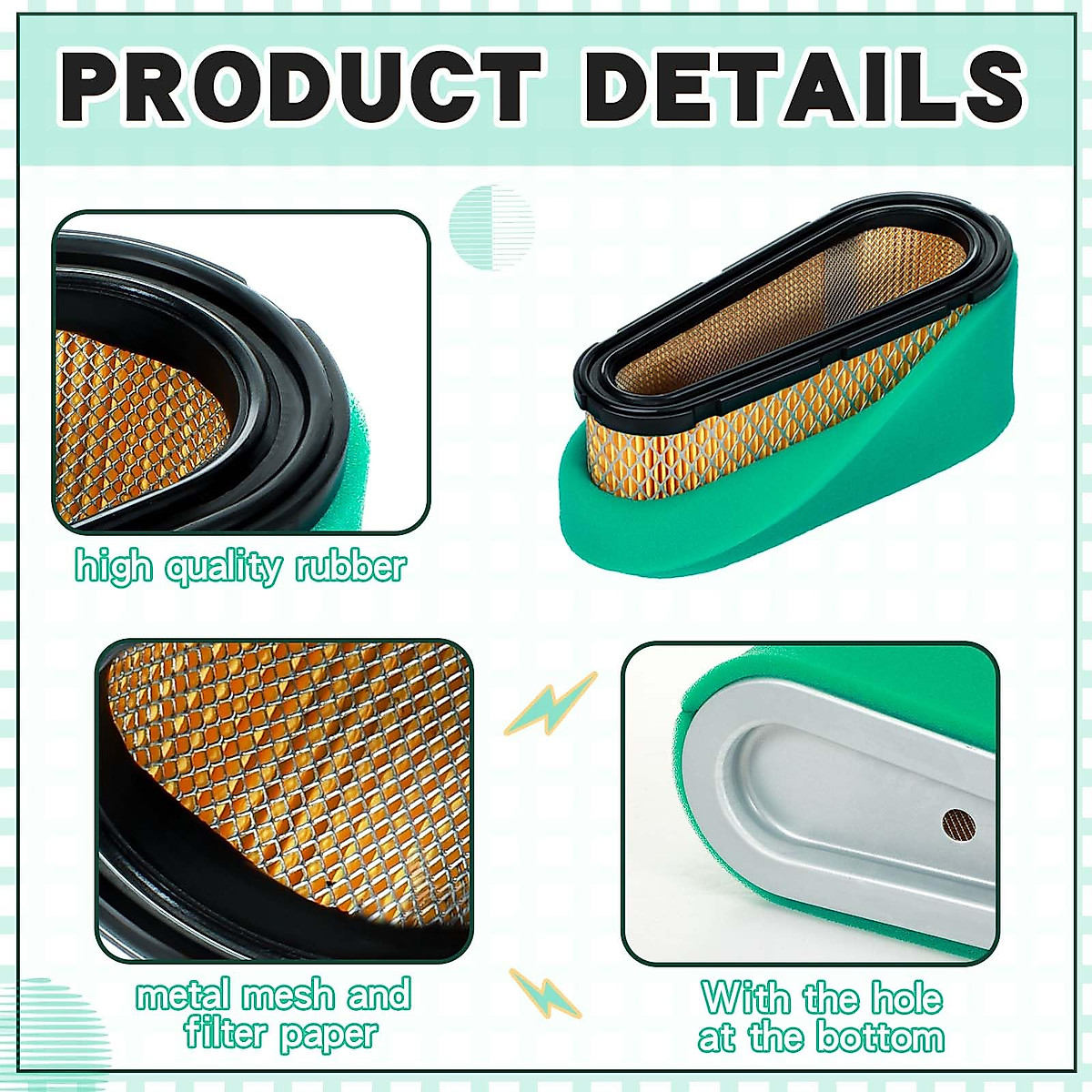 Glooglitter 496894S 496894 493909 Air Filter with 272403S 272403 Pre Filter Compatible with LG496894JD LG496894S GX85 Craftsman 12.5-17HP 5053K Lawn Mower Air Filter(4 Pack)